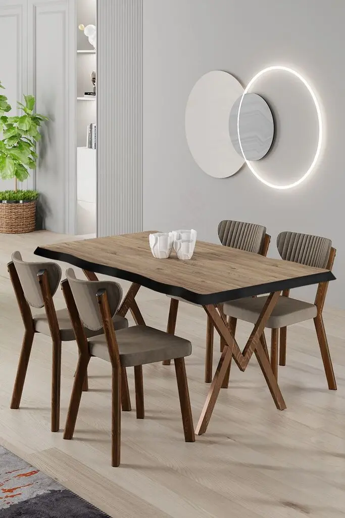Hanah Home Trpezarijski set, 5 komada, Bež