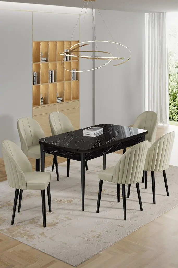 Hanah Home Trpezarijski set, 7 komada, Svetlozeleni