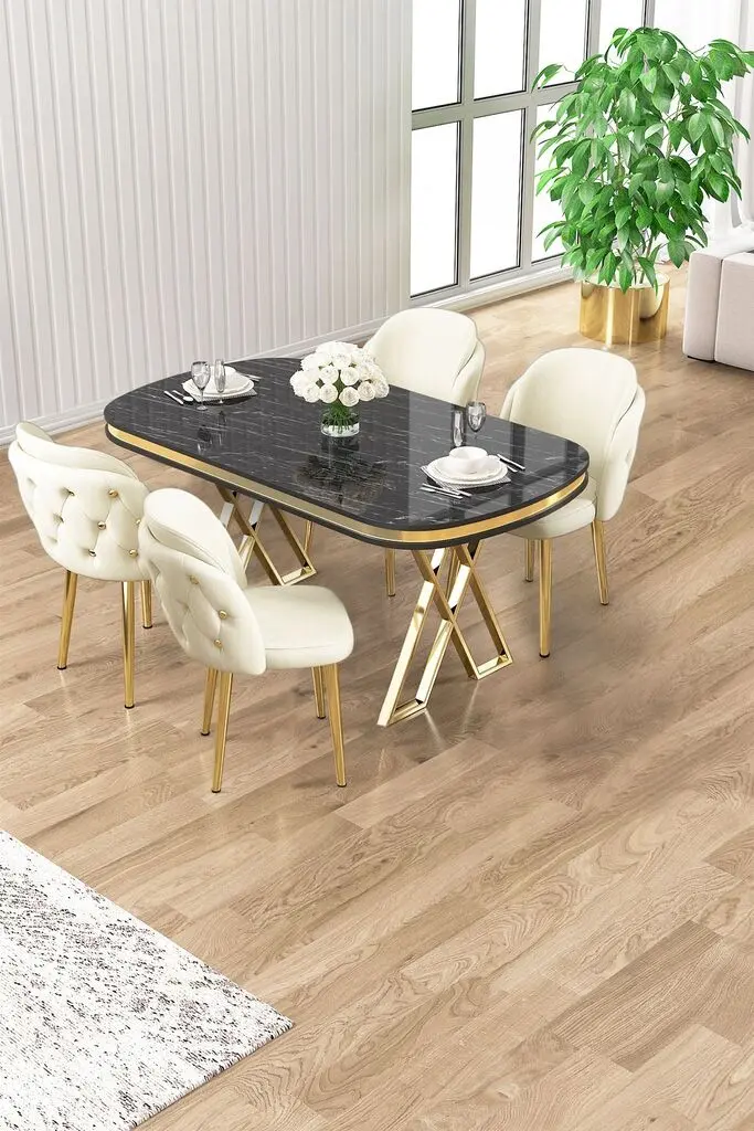 Hanah Home Trpezarijski set, 5 komada, Svetlozeleni