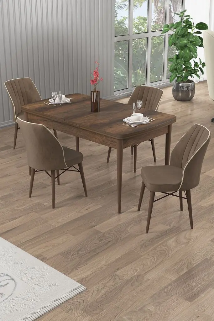 Hanah Home Trpezarijski set, 5 komada, Braon
