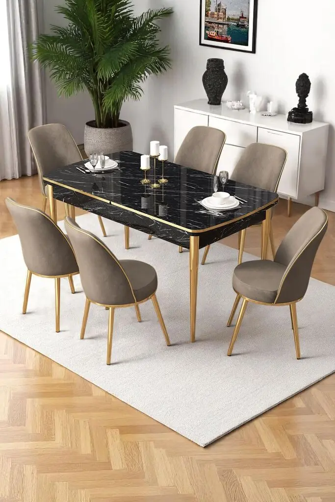 Hanah Home Trpezarijski set, 7 komada, Bež