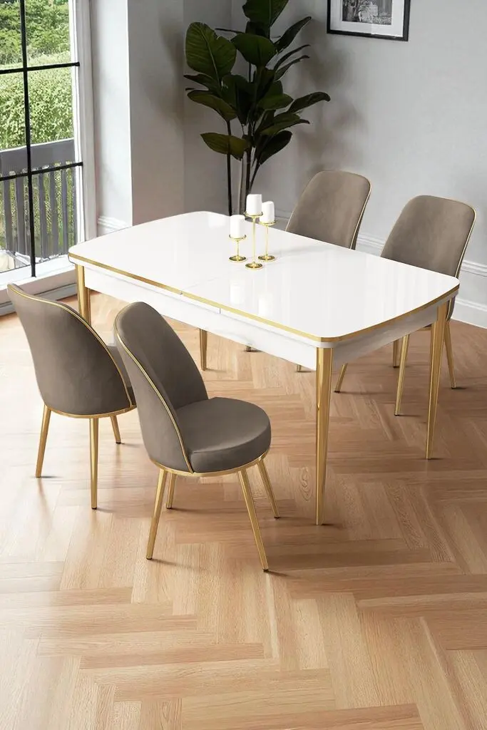 Hanah Home Trpezarijski set, 5 komada, Bež