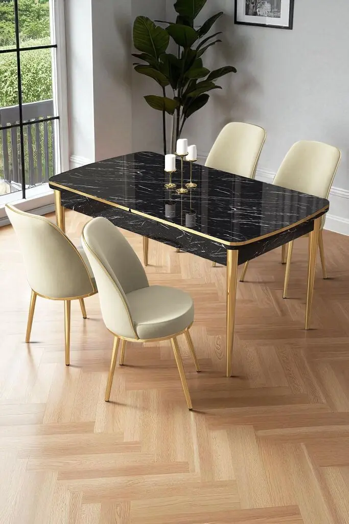 Hanah Home Trpezarijski set, 5 komada, Svetlozeleni