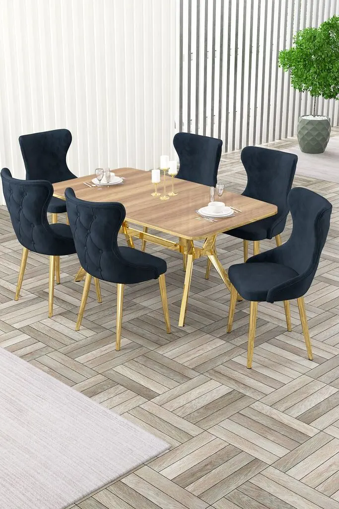 Hanah Home Trpezarijski set, 7 komada, Teget