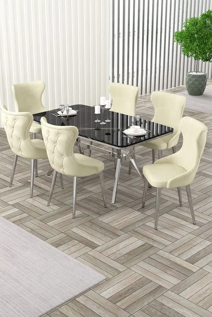 Hanah Home Trpezarijski set, 7 komada, Svetlozeleni