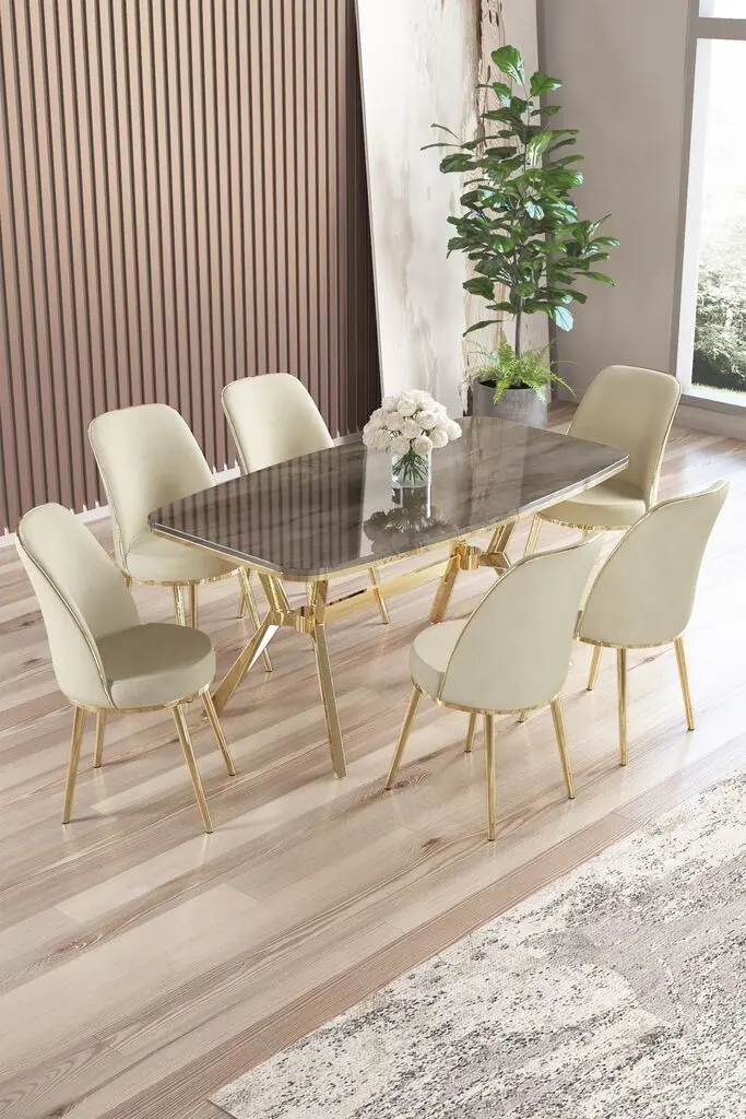 Hanah Home Trpezarijski set, 7 komada, Svetlozeleni