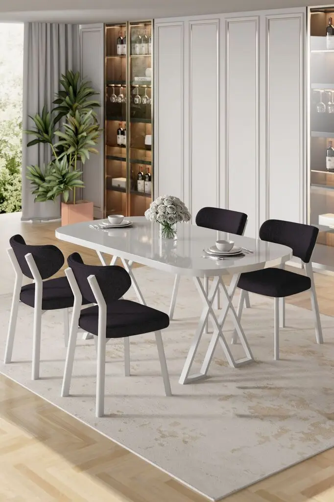 Hanah Home Trpezarijski set, 5 komada, Teget