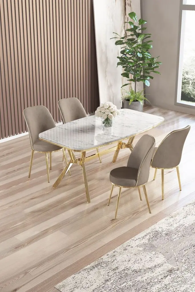 Hanah Home Trpezarijski set, 5 komada, Bež