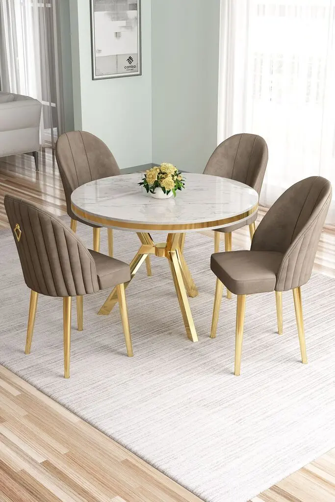 Hanah Home Trpezarijski set, 5 komada, Bež