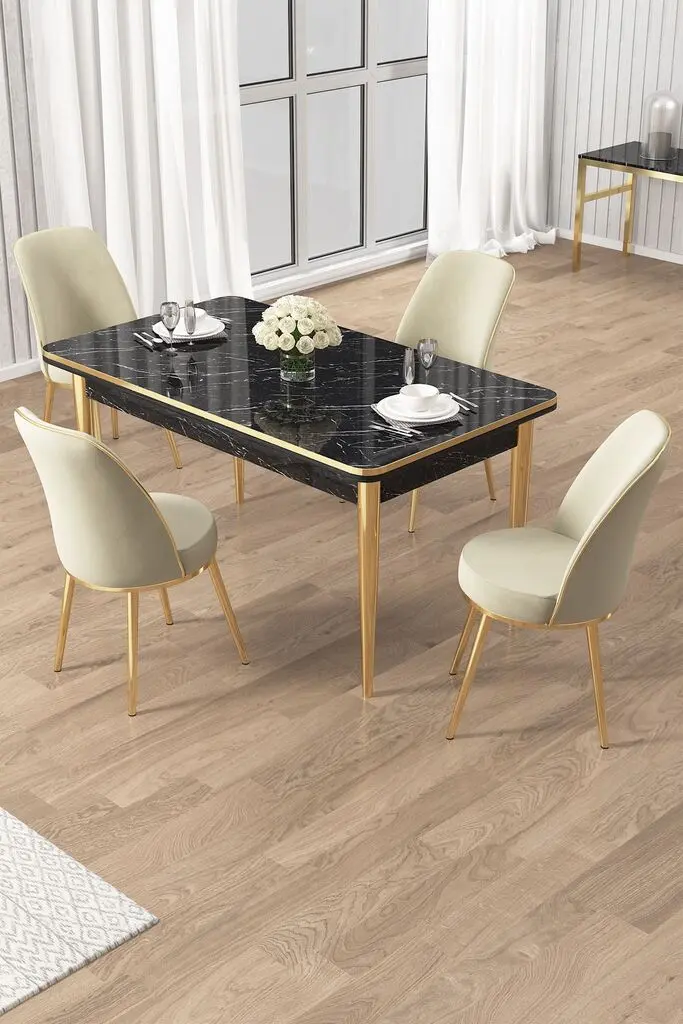 Hanah Home Trpezarijski set, 5 komada, Svetlozeleni