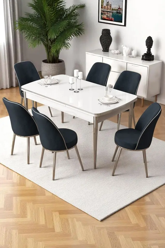 Hanah Home Trpezarijski set, 7 komada, Teget