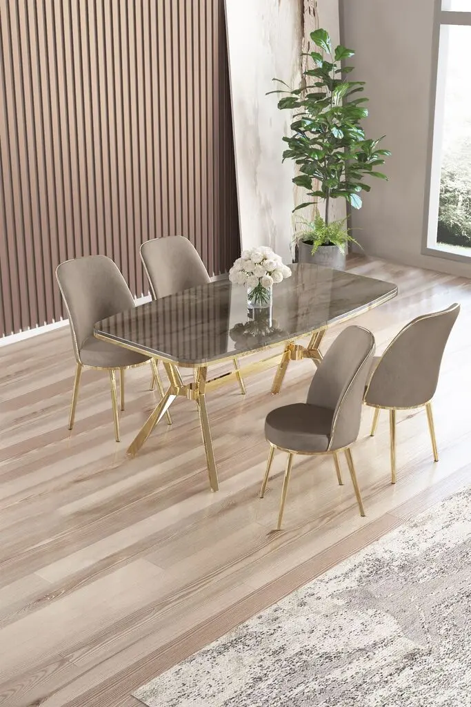 Hanah Home Trpezarijski set, 5 komada, Bež