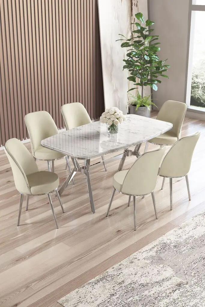 Hanah Home Trpezarijski set, 7 komada, Svetlozeleni