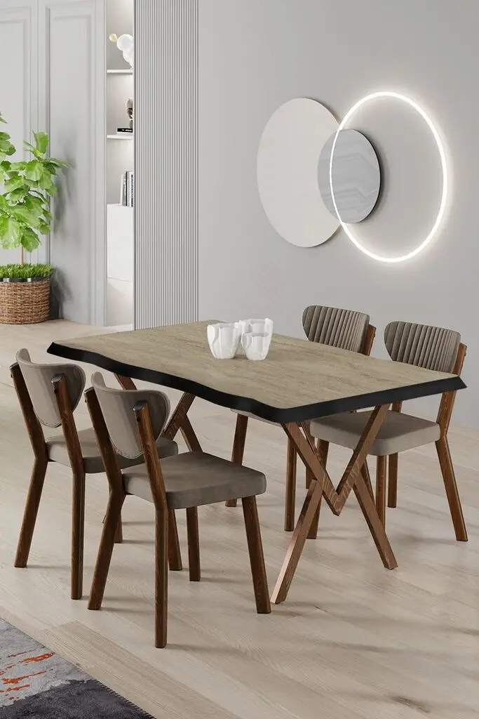 Hanah Home Trpezarijski set, 5 komada, Bež