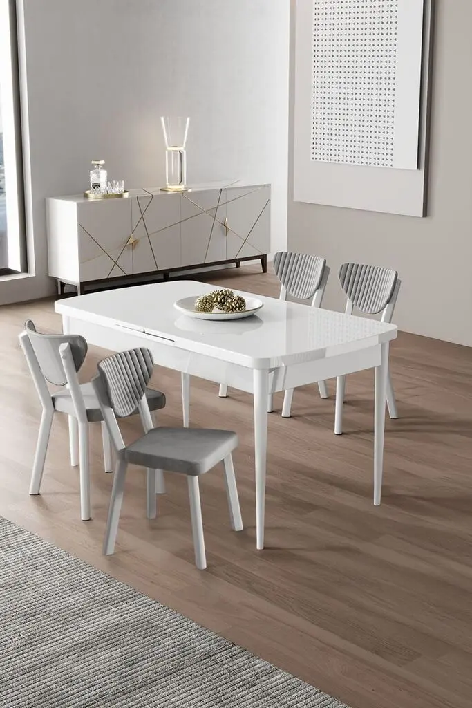 Hanah Home Trpezarijski set, 5 komada, Sivi