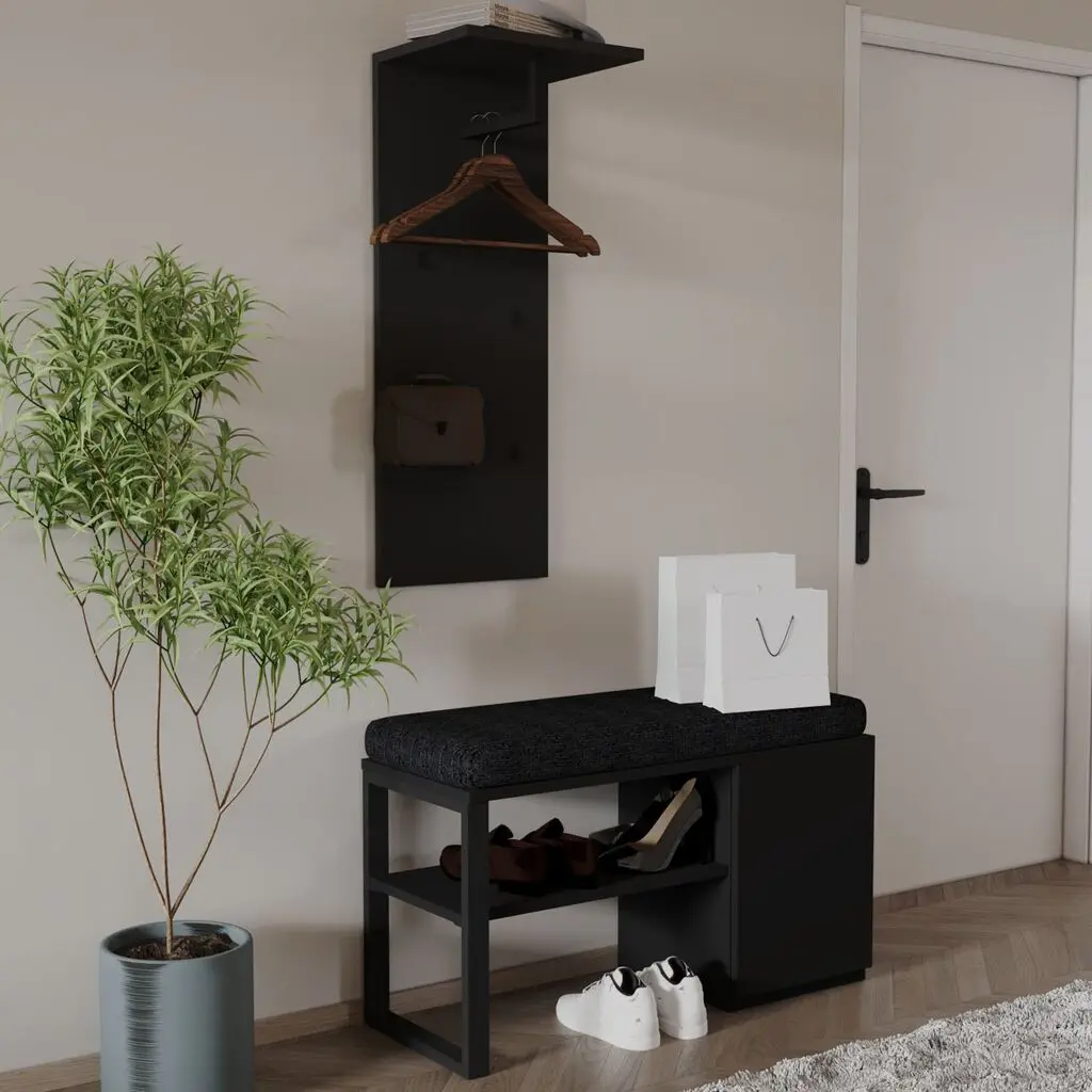 Hanah Home Komplet nameštaja za predsoblje, Crni