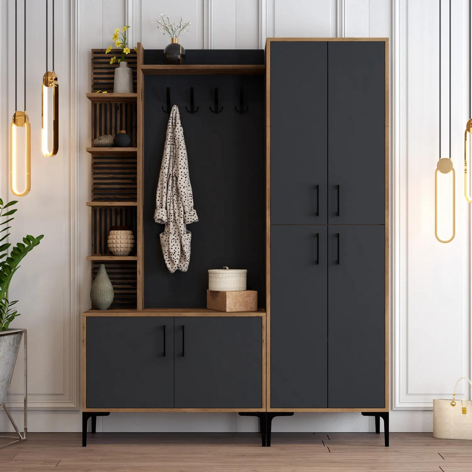 Hanah Home Komplet predsoblje Viyana DA, Orah