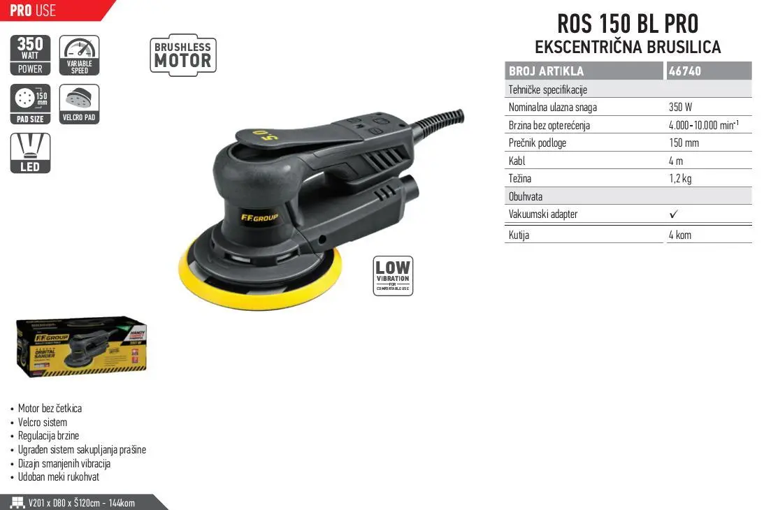 FF EA EKSCENTRICNA BRUSILICA ROS 150 BL PRO
