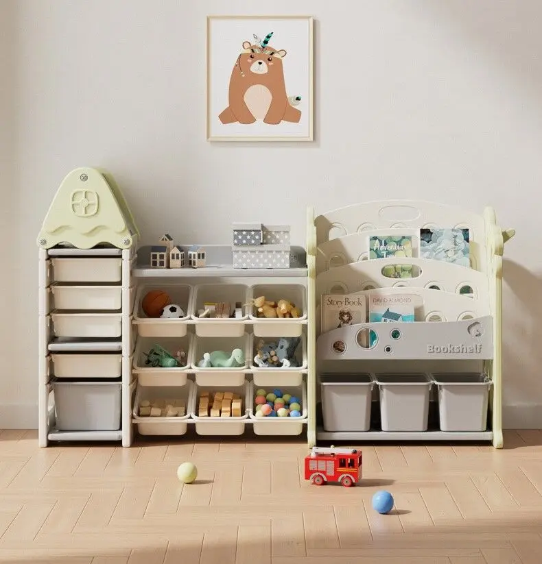 Feelkids Sistem za odlaganje igračaka i knjiga Kućica i drvce Kombo, Svetlo-zeleni