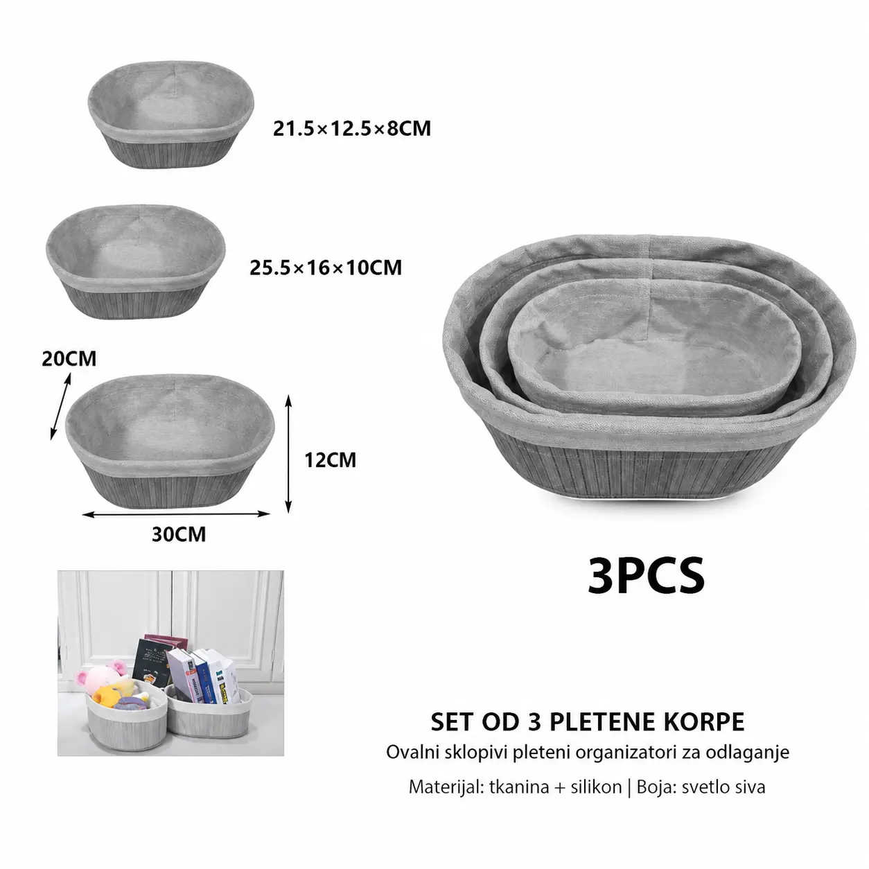KMT Set korpi za odlaganje, 3 komada