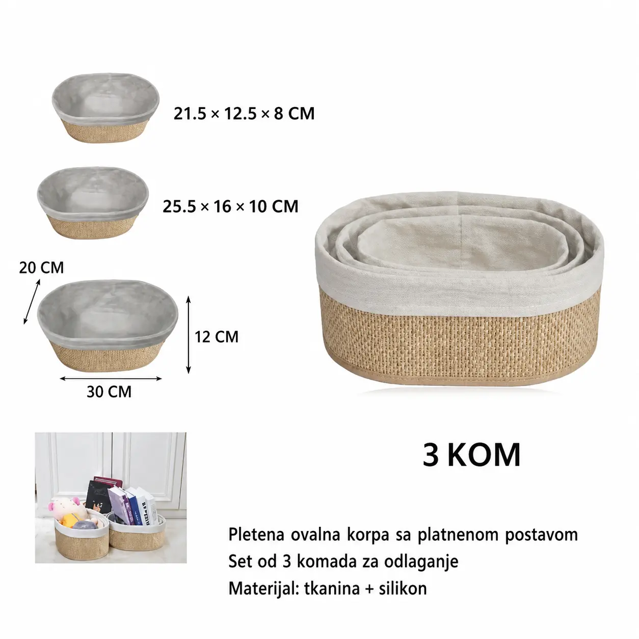 KMT Set korpi za odlaganje, 3 komada