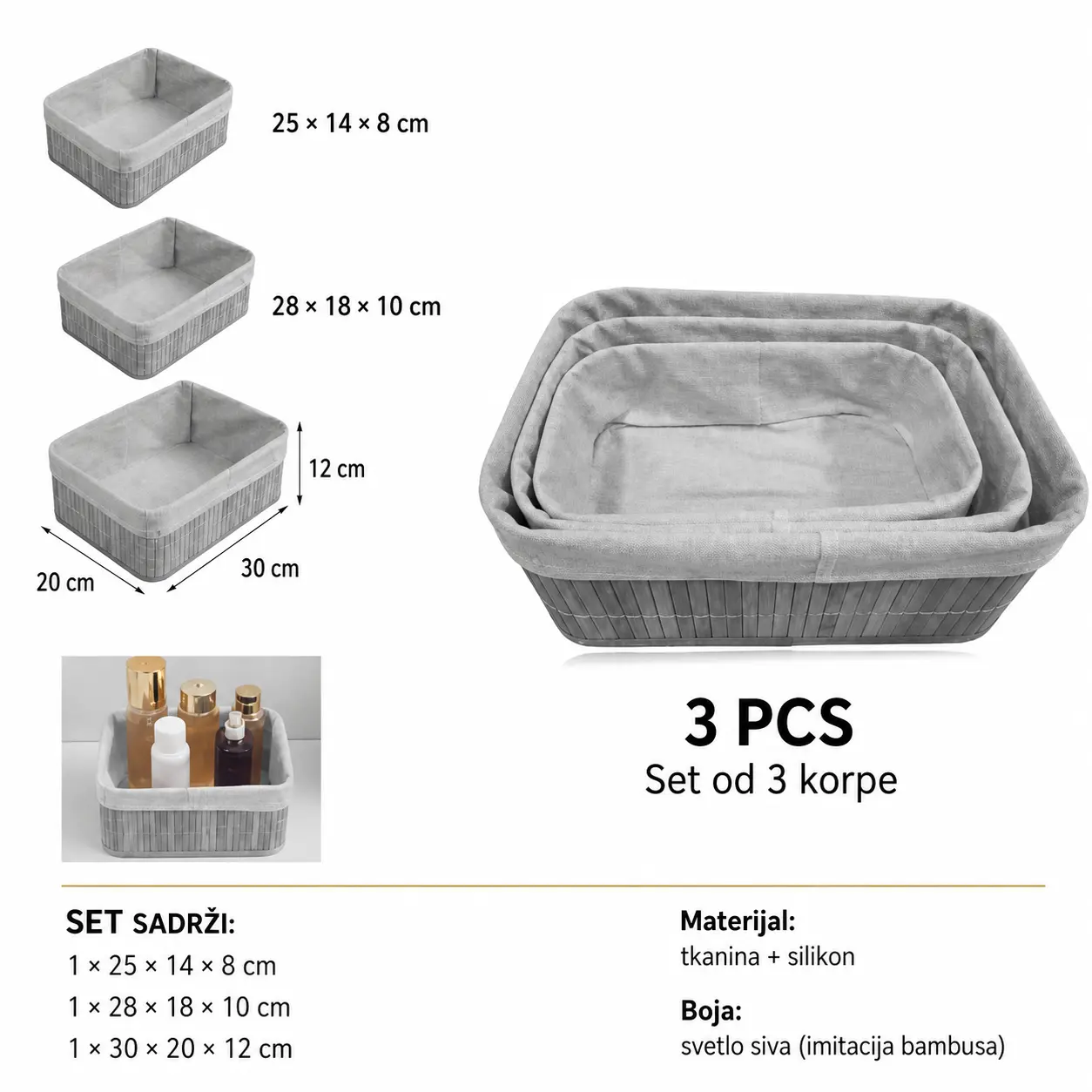 KMT Set korpi za odlaganje, 3 komada