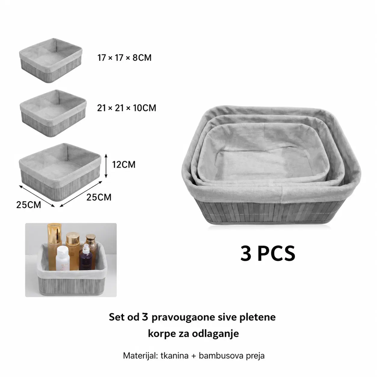 KMT Set korpi za odlaganje, 3 komada