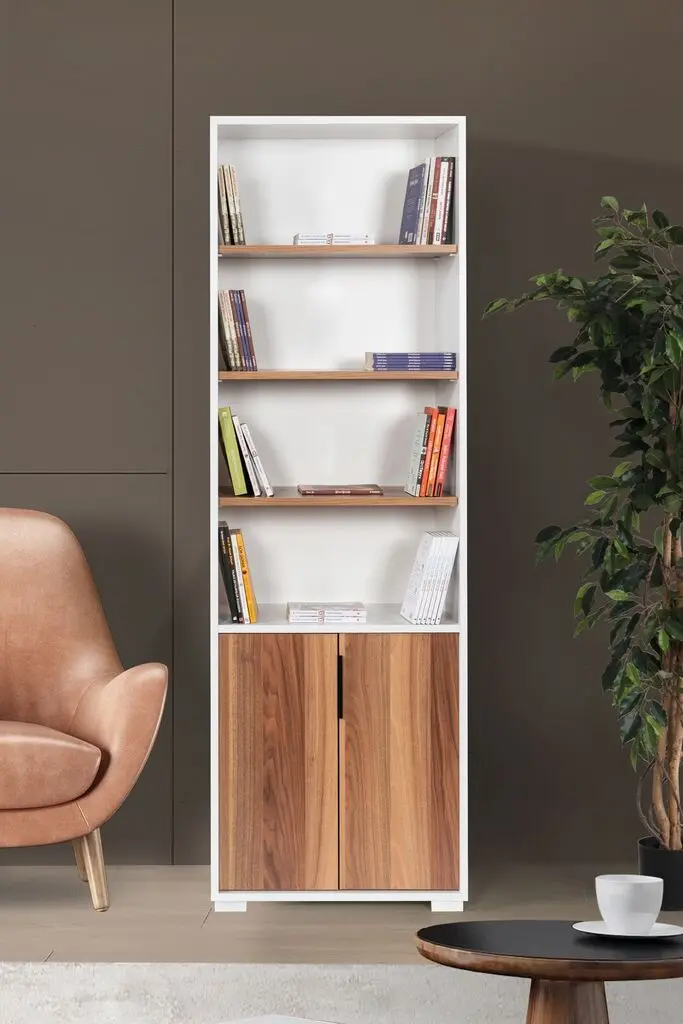Hanah Home Polica za knjige, Bela