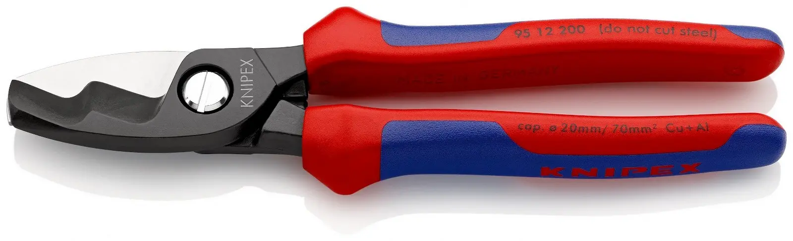 KNIPEX Makaze za kablove sa dvostrukom oštricom 200mm 95 12 200 crvene
