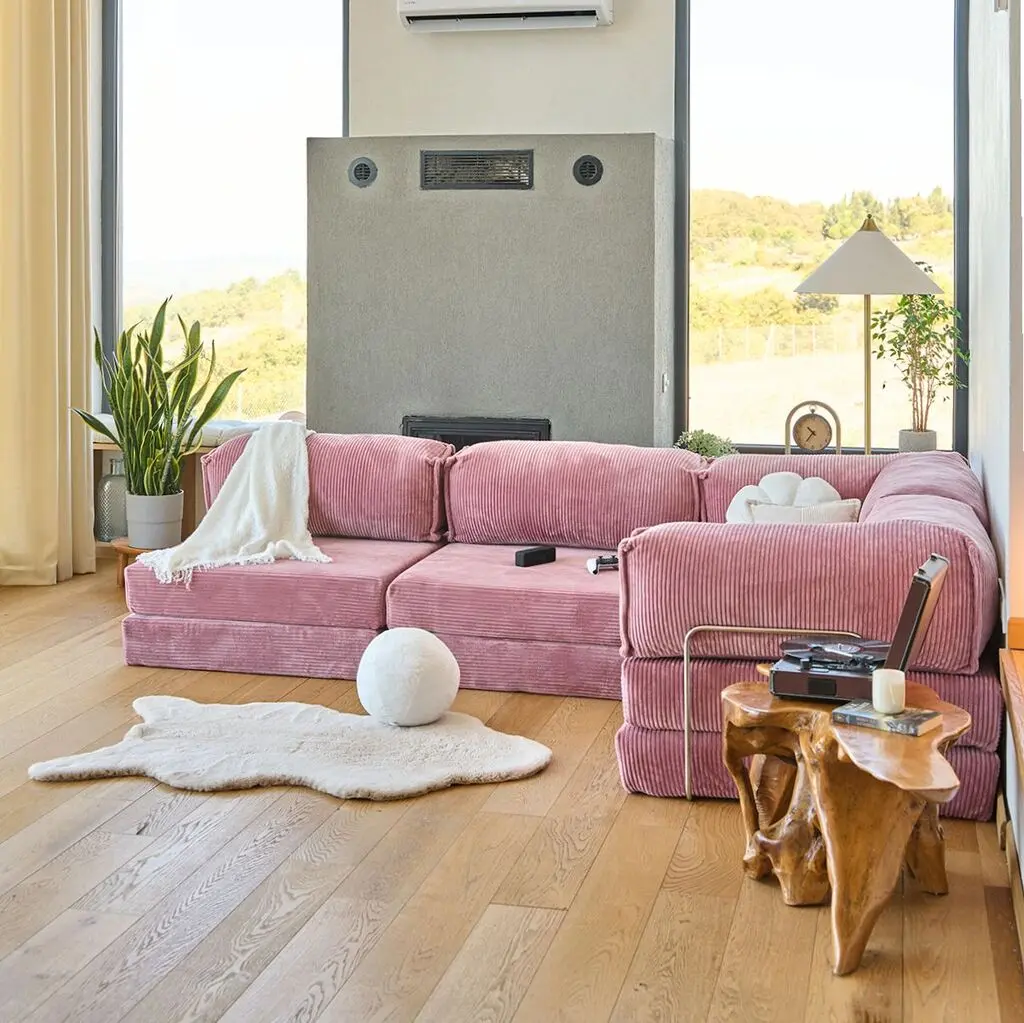 Atelier del Sofa Ugaona garnitura, Roze