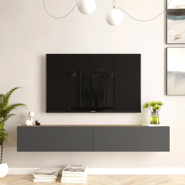 Hanah home TV Komoda Bež-Antracit