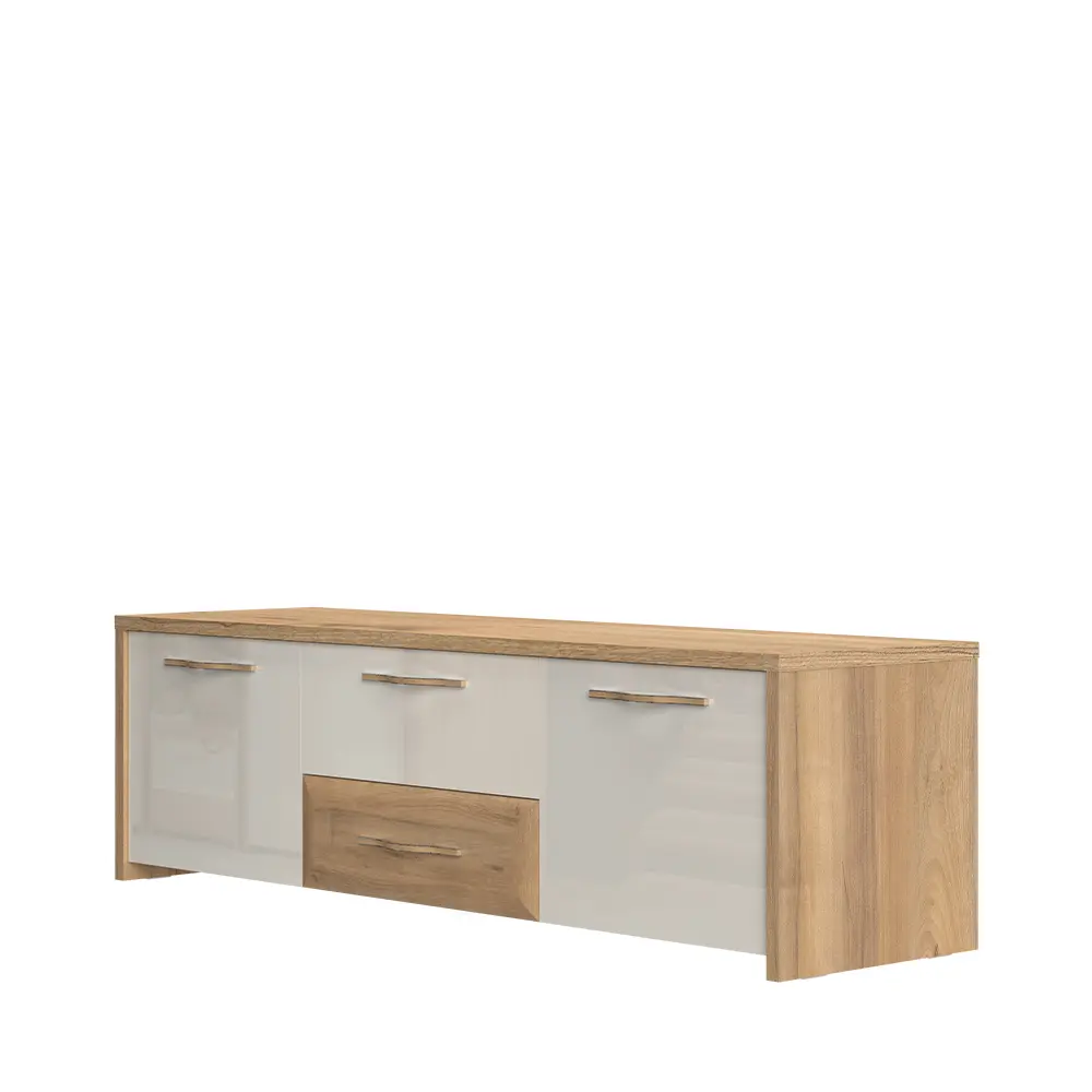 JELA TV STO TV161-2K2F/GL - kolekcija Gala - Pacifik orah/Bež Lak - 161x48x46 cm