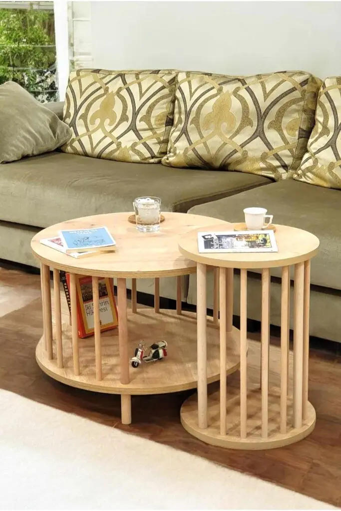 Hanah Home Set stočića za kafu, 2 komada, Krem