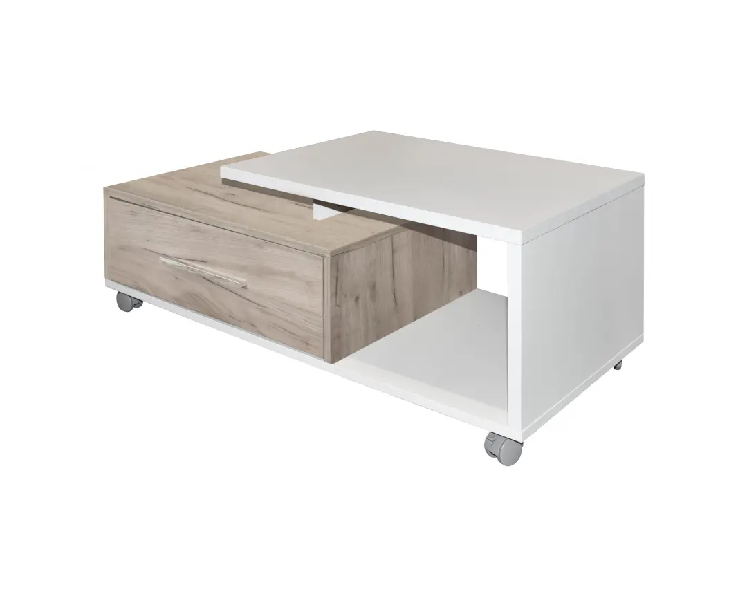 MATIS Klub sto LEO (NEW) BELO/SIVI HRAST