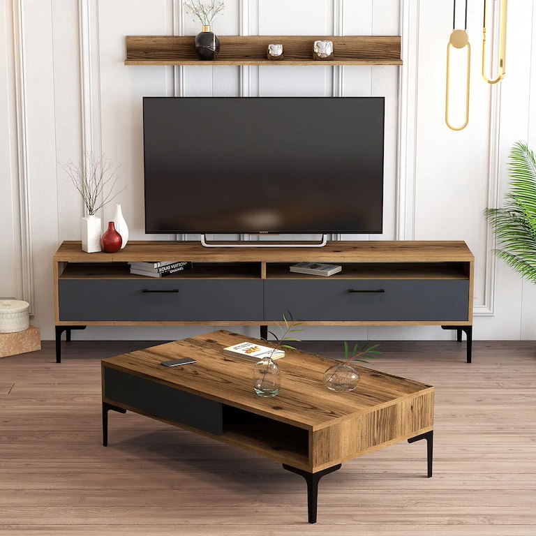 Hanah Home Set TV Komoda i klub sto Orah