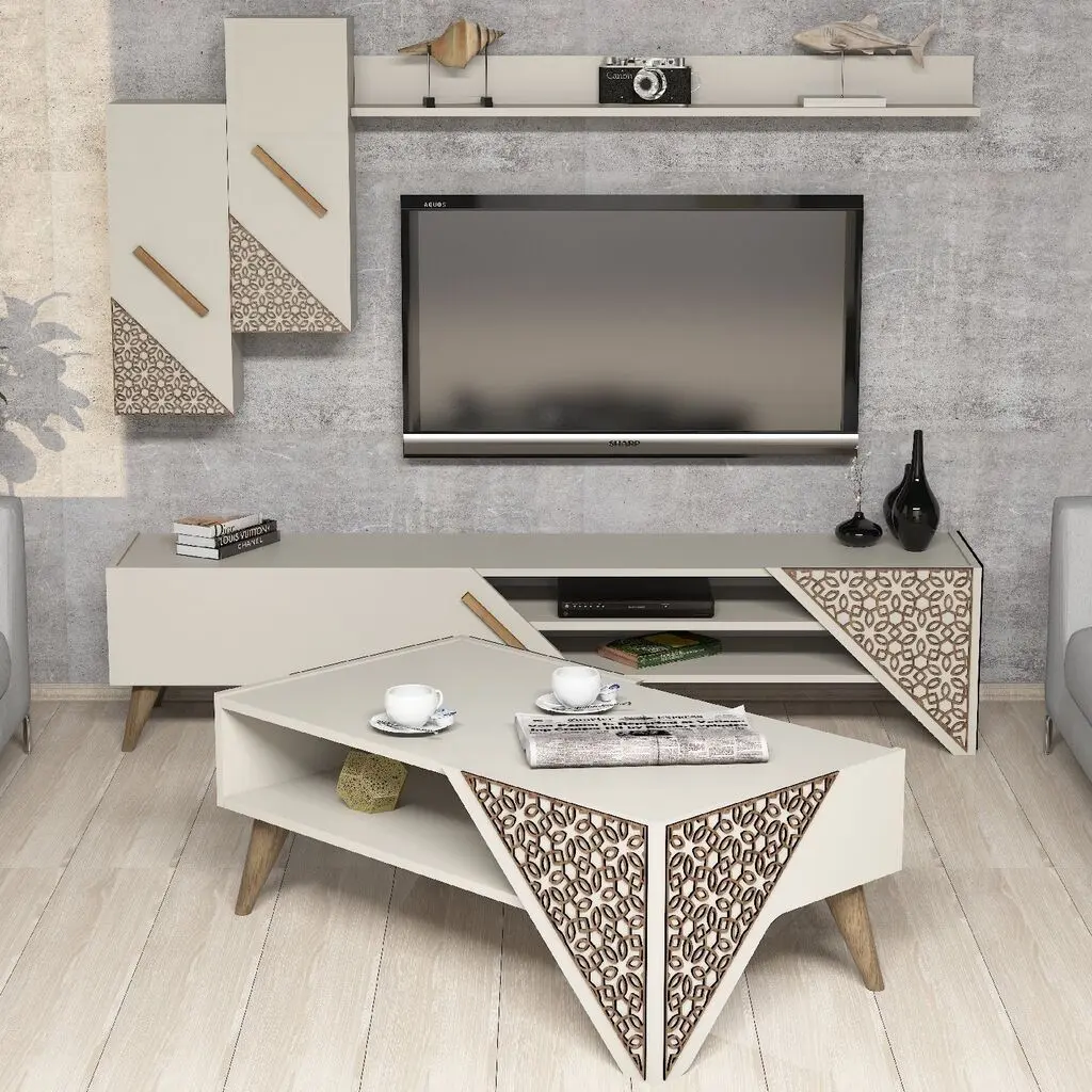 Hanah Home Set TV Komoda i klub sto Krem