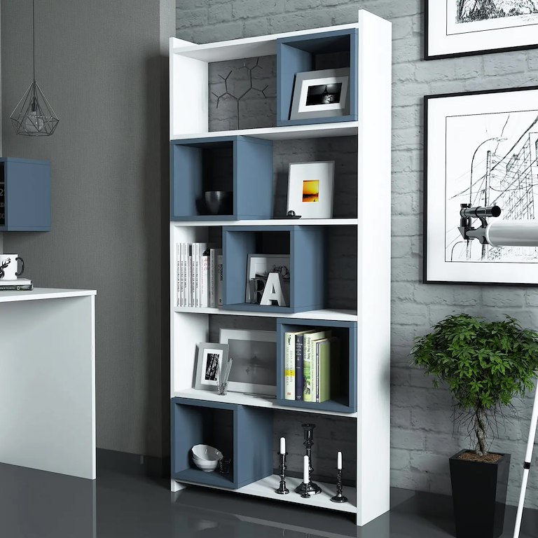 Hanah Home Polica 80x170x22cm Belo-Plava