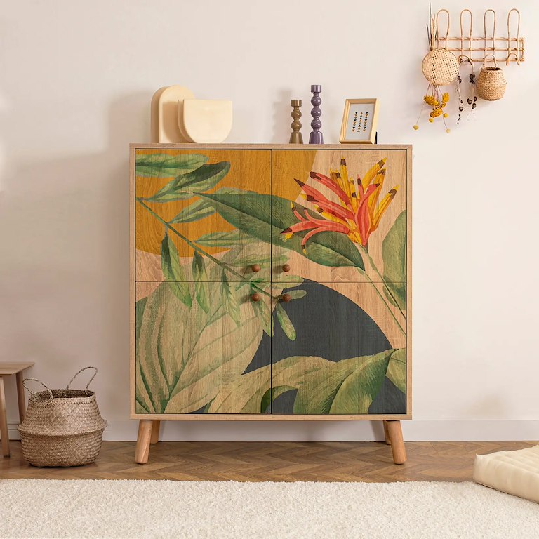 Hanah Home Komoda Multilux Saka 95x111x36cm Šarena