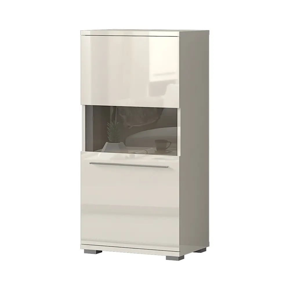 JELA VITRINA V60-1KS/PN - kolekcija Piano - Bež lak/Bež Lak - 60x123x40 cm