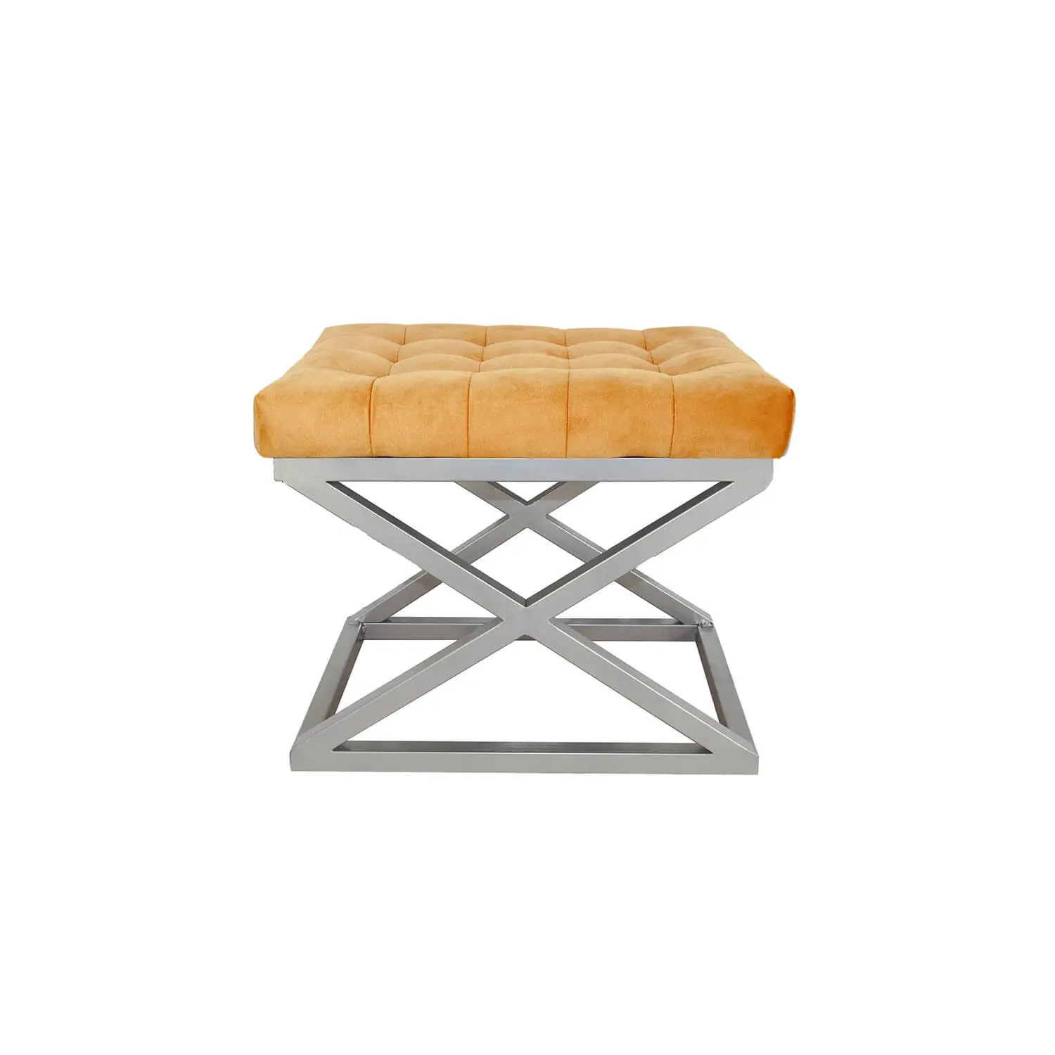 Atelier del Sofa Tabure 50x42x40cm, Srebrno-Narandžasto