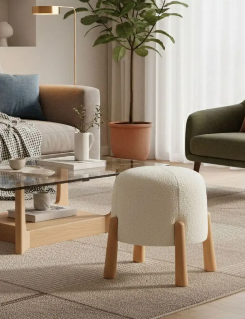 Atelier del Sofa Tabure, 40x43x40cm, Beli