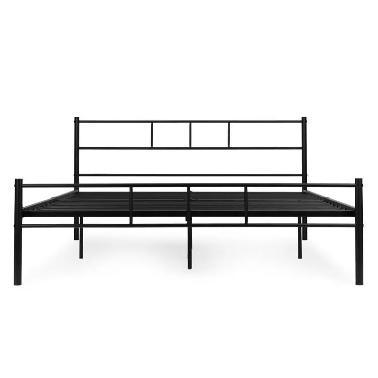 ModernHome Krevet sa metalnim ramom sa podnicom, 140x200cm, Crni