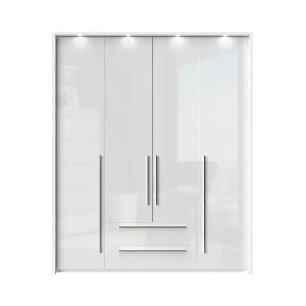 JELA PLAKAR P42B/PN - kolekcija Piano - Kristalno bela/Kristalno Bela HG Lak - 187x226x60 cm
