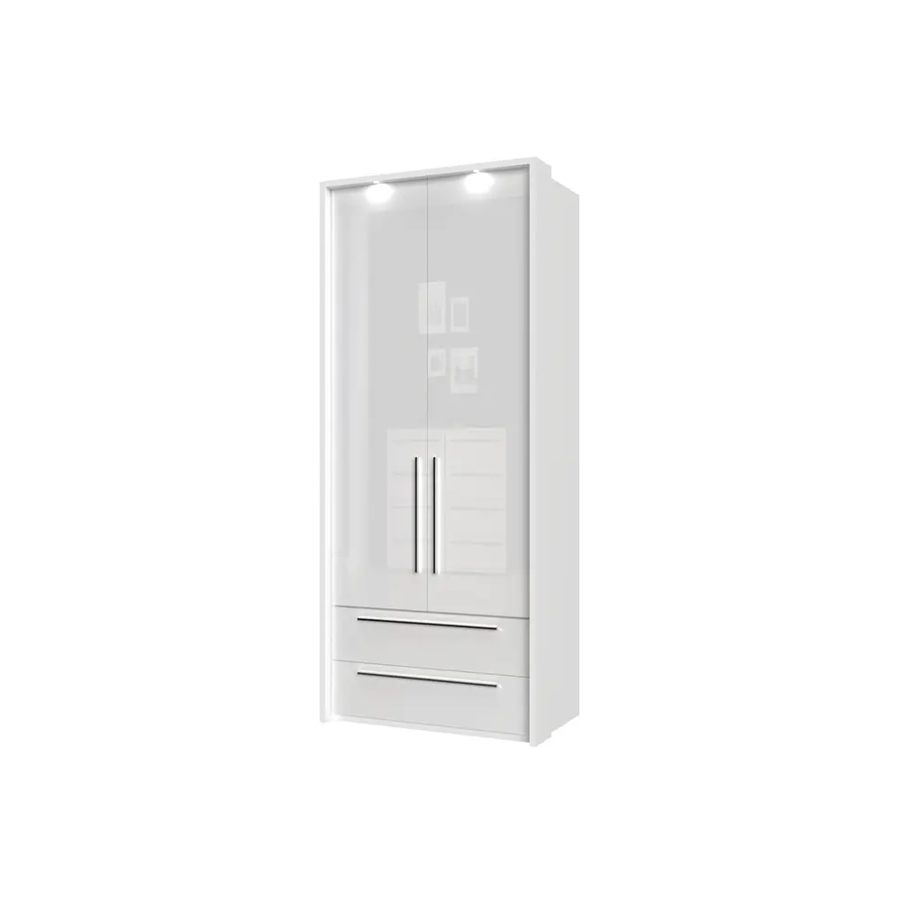 JELA Plakar P22B/PN - kolekcija Piano - Kristalno bela/Kristalno Bela HG Lak - 97x226x60 cm