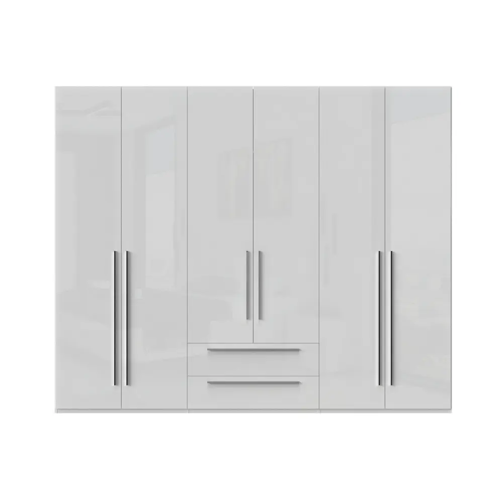 JELA PLAKAR P62/PN - kolekcija Piano - Kristalno bela/Kristalno Bela HG Lak - 272x224x56 cm