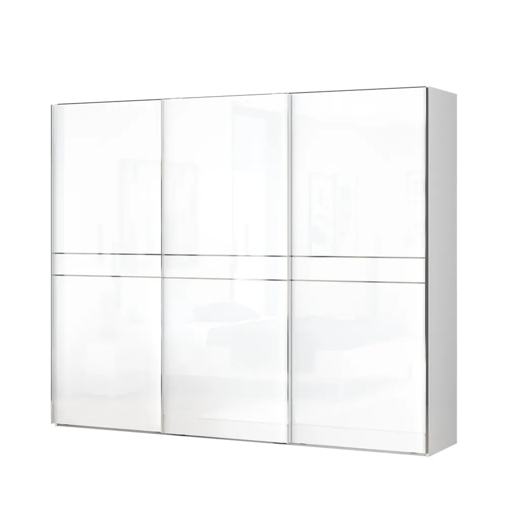 JELA KLIZNI PLAKAR PK281/PN - kolekcija Piano - Kristalno bela/Kristalno Bela HG Lak - 272x224x61 cm