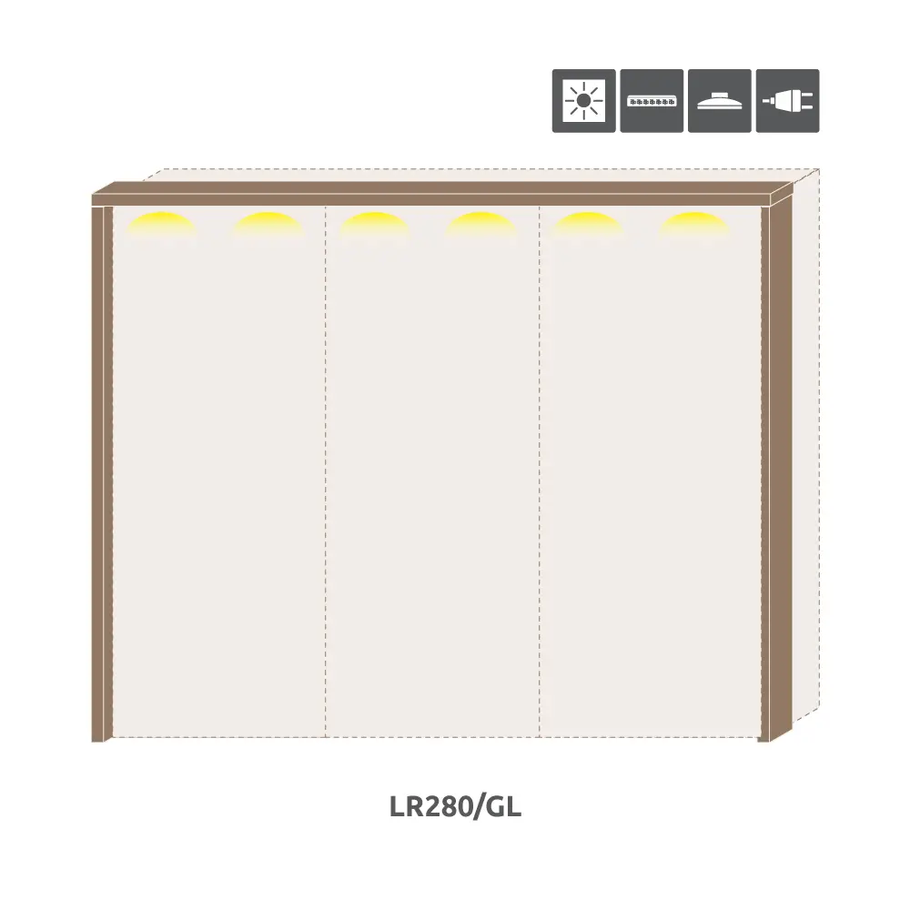 JELA RAM ZA KLIZNI PLAKAR SA RASVETOM LR281/GL - kolekcija Gala - Pacifik orah - 2.5x228x17.5 cm
