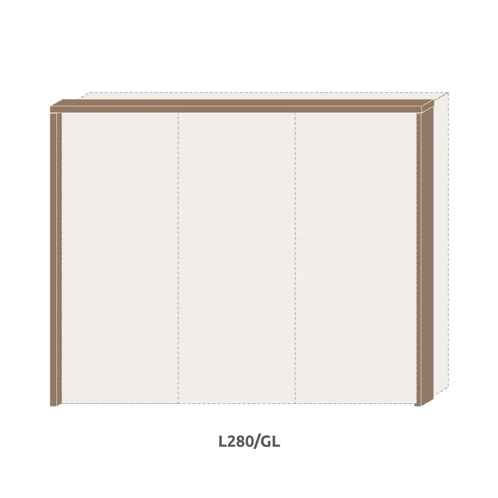 JELA RAM ZA KLIZNI PLAKAR L281/GL - kolekcija Gala - Pacifik orah - 275x2.5x17.3 cm