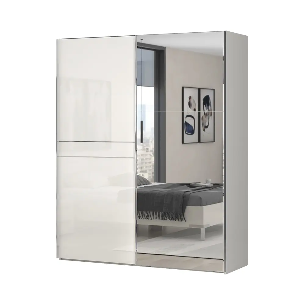JELA Klizni plakar PK181-OG/PN - kolekcija Piano - Bež Lak/Bež Lak - 182x224x61 cm