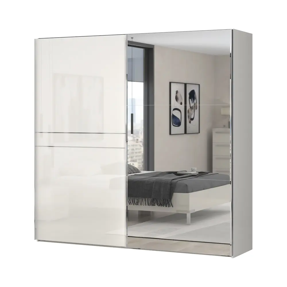 JELA KLIZNI PLAKAR PK231-OG/PN - kolekcija Piano - Bež Lak/Bež Lak - 230x224x61 cm